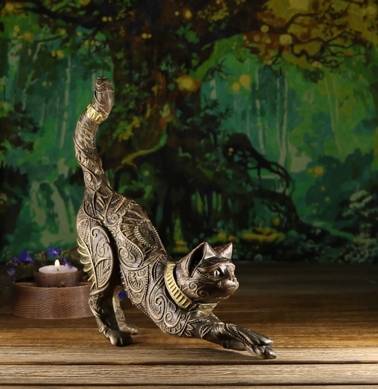 Cat, The Guardian Predator, wooden statue, carving statue – Art Carving ...