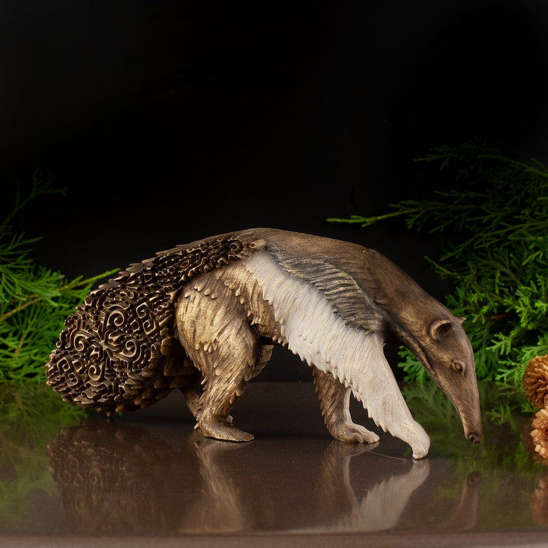 Wooden Giant Anteater Statue – Art Carving Shop