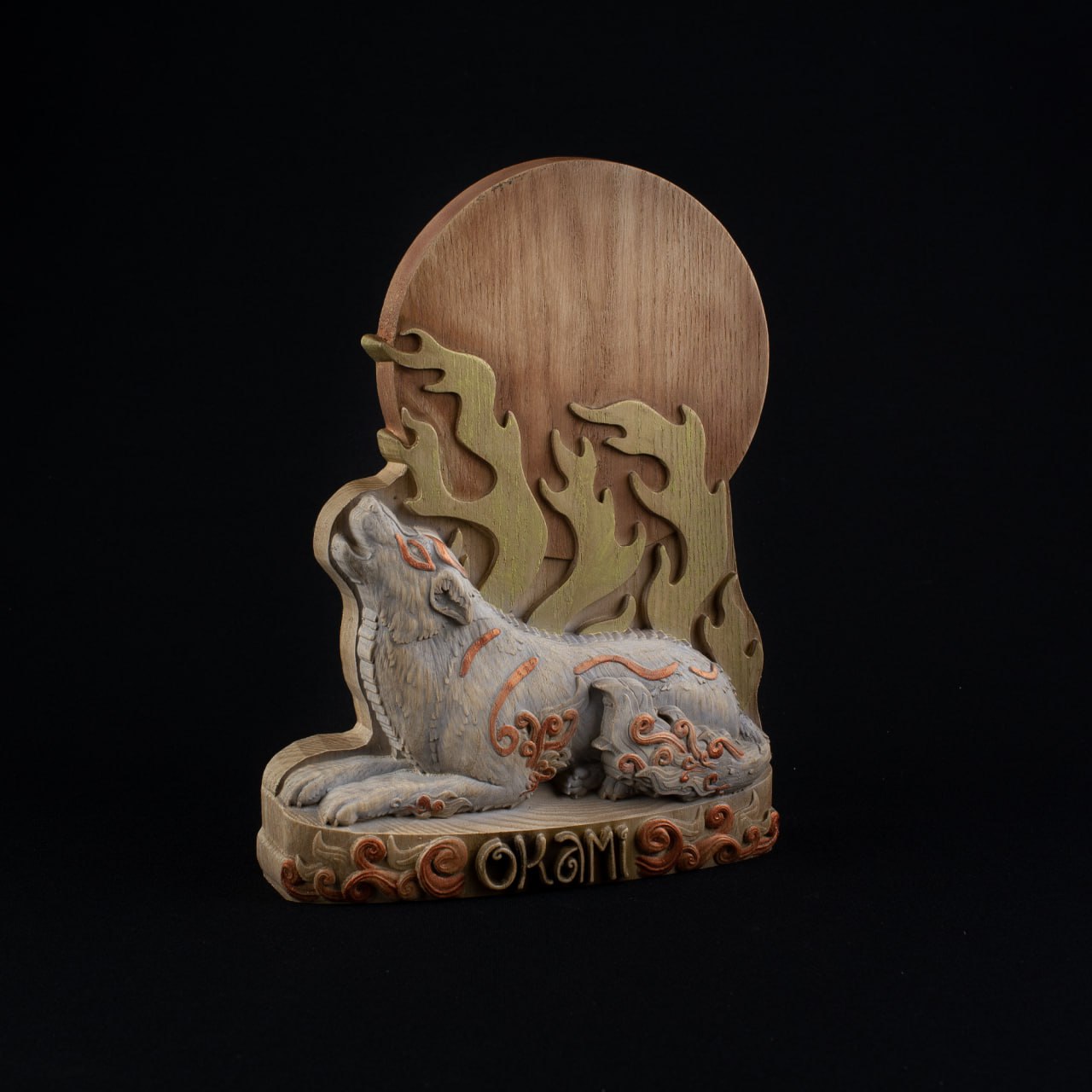 Glorious Okami: Japanese Mythology Wooden Statue – Art Carving Shop