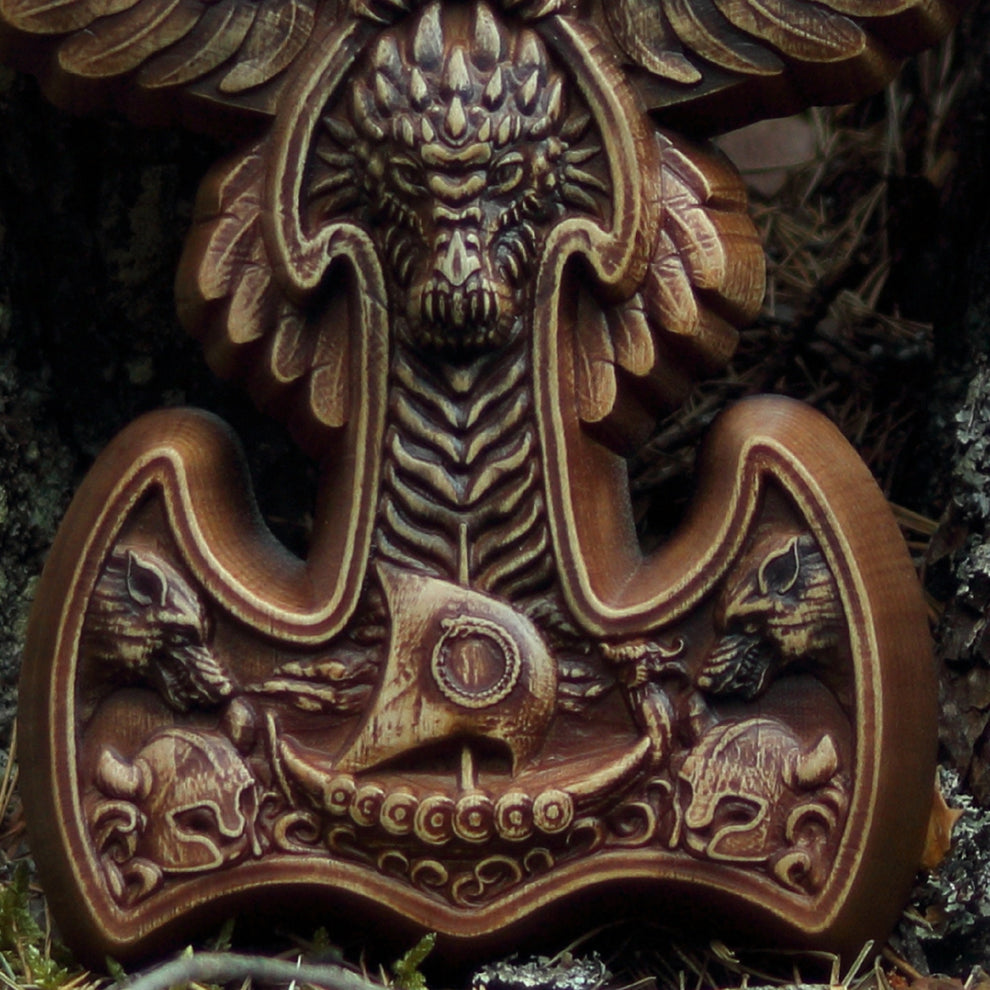 Mjolnir wall Mjolnir hammer Thor wooden hammer – Art Carving Shop