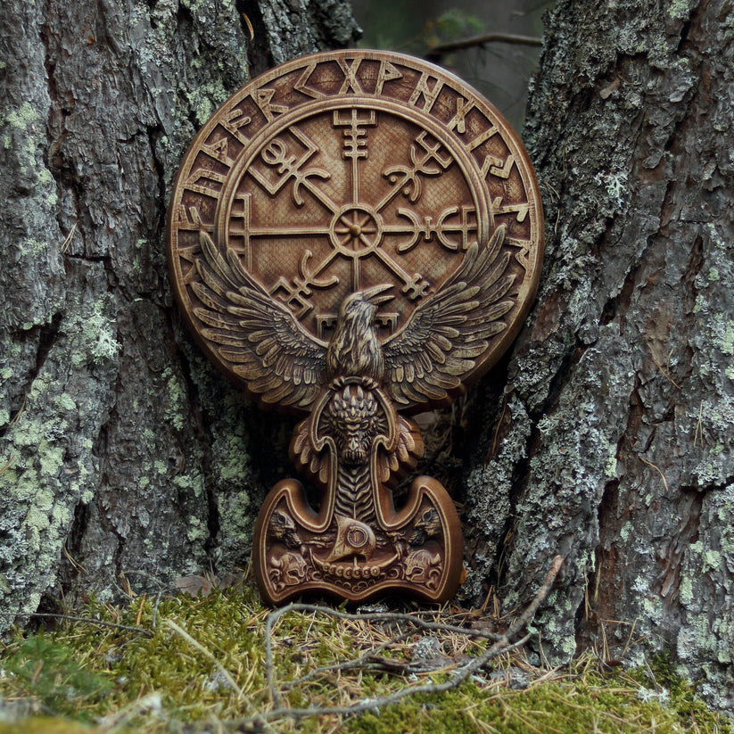 Mjolnir wall, Mjolnir hammer, Thor wooden hammer – Art Carving Shop