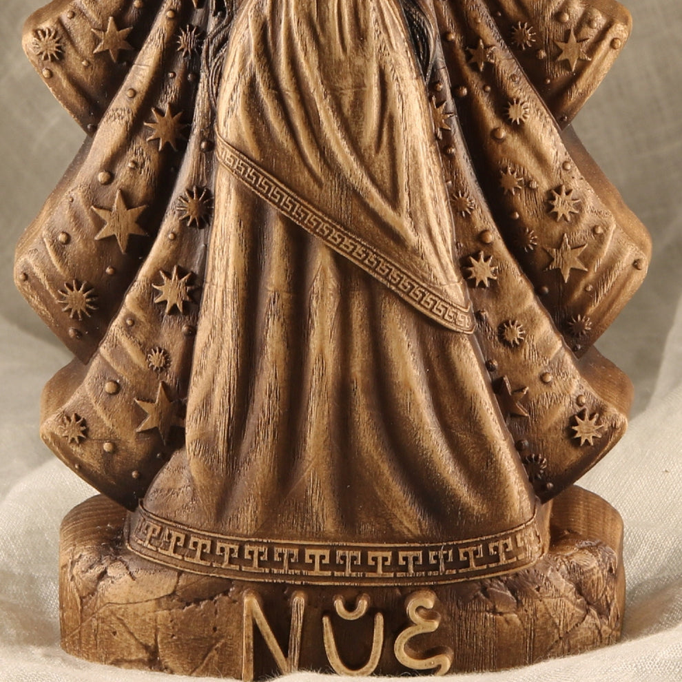 Nyx Statue - Wooden Greek Goddess Sculpture – Art Carving Shop