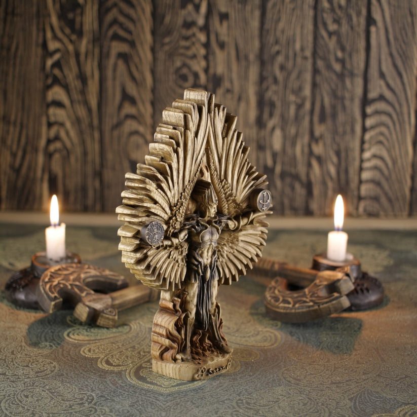 Wooden Devil Statue - Wood Carving Sculpture – Art Carving Shop
