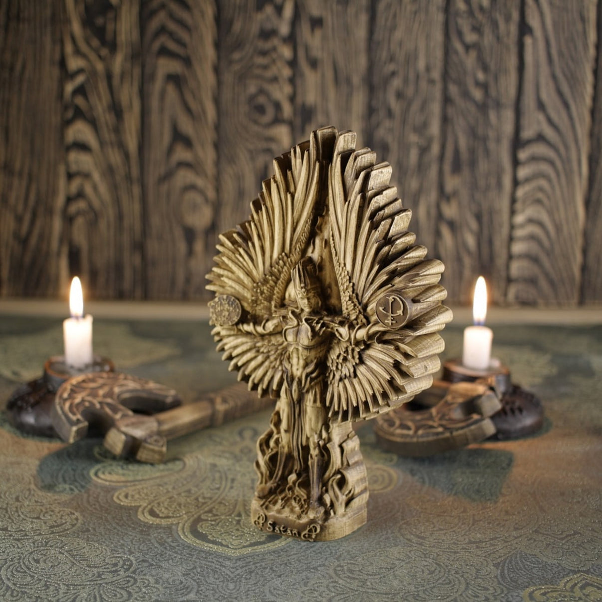 Wooden Devil Statue - Wood Carving Sculpture – Art Carving Shop