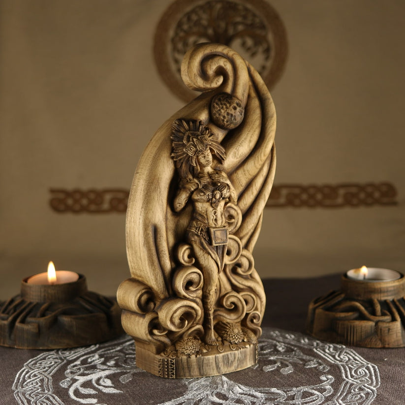 Xochiquetzal Statue - Aztec Statue Goddess of Fertility and Love – Art ...