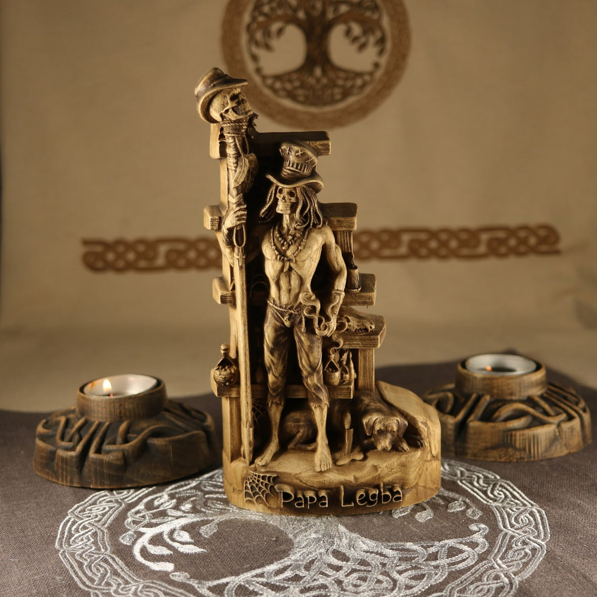 Wooden Papa Legba Statue - lwa in Haitian Vodou – Art Carving Shop