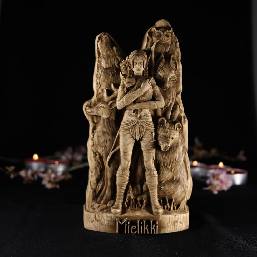 Mielikki Statue Wooden Goddess of Forest – Art Carving Shop