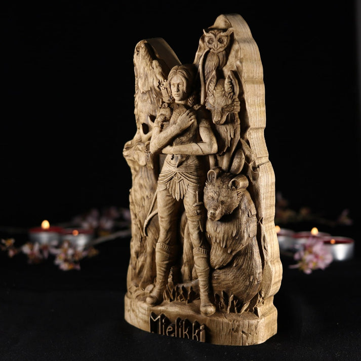 Wooden Goddess of Forest Mielikki Statue – Art Carving Shop